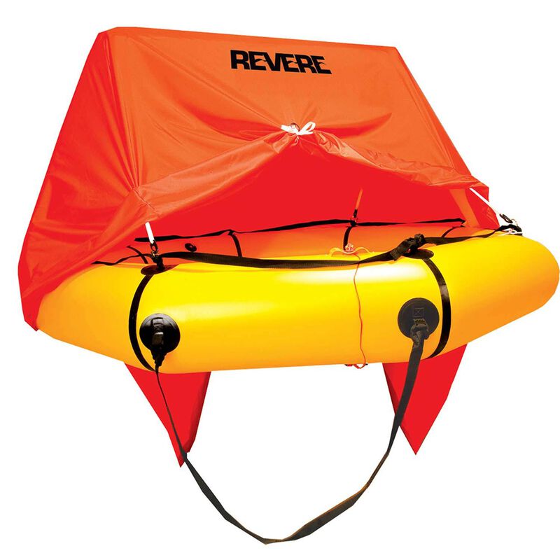 REVERE SURVIVAL Coastal Compact 4-Person Life Raft Valise with Canopy ...