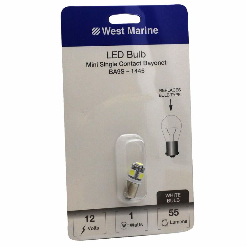 WEST MARINE Mini Single Contact Bayonet BA9S-1445 LED Bulb | West Marine