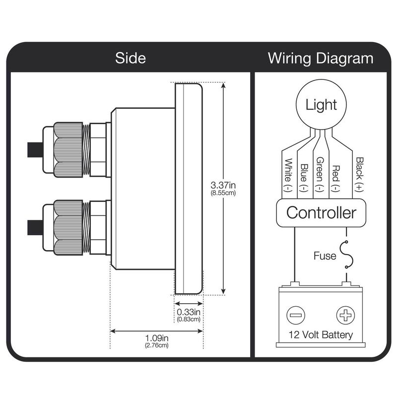 SEAVOLT Helm Mount LED RGBW Controller, Water Resistant, Touch ...