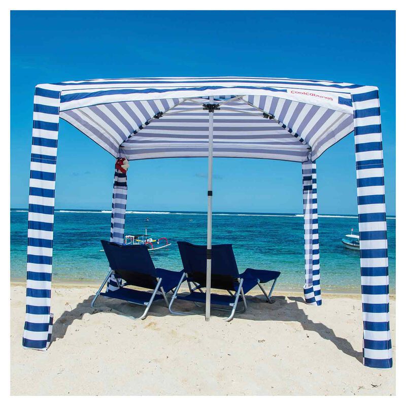COOL CABANA 5 Cabana, Large with Navy Stripes | West Marine