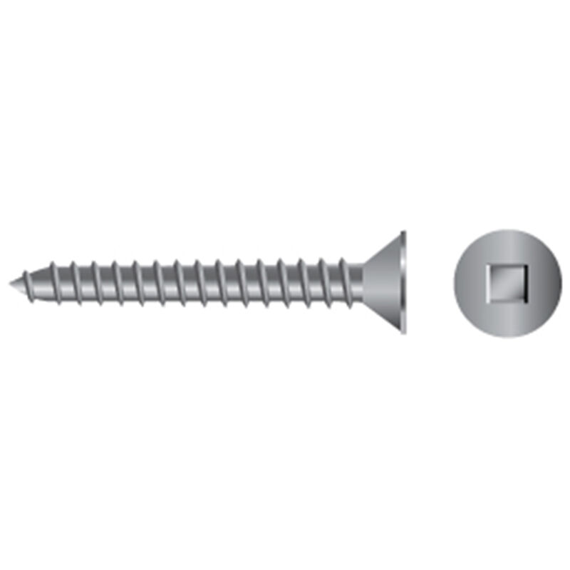 FASCO FASTENER #10 X 1 1/2" Stainless Steel Square Drive Flat-Head ...