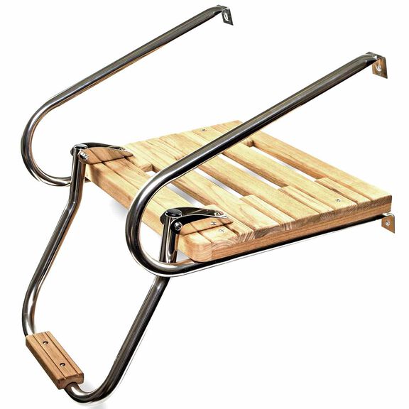 WHITECAP Teak Swim Platform with Step, Inboard/Outboard
