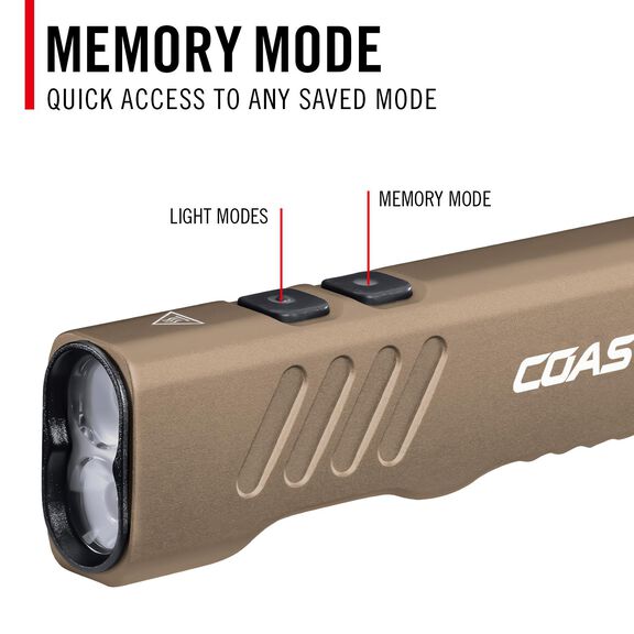 COAST Slayer Pro Rechargeable 1150 Lumen Flashlight, Dune