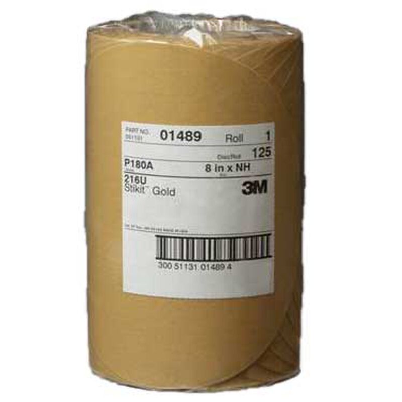 3M Stikit 8" Gold Abrasive Disc, Roll, Very Fine 180 Grit | West Marine