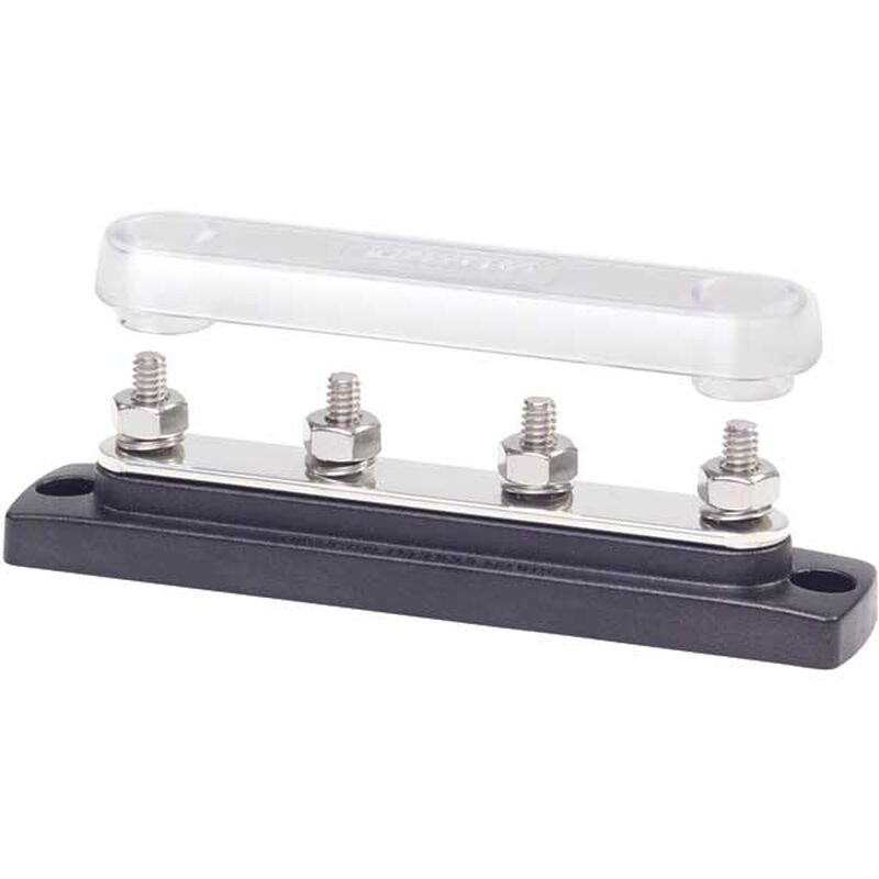 BLUE SEA SYSTEMS Common 150A BusBar, Four 1/4"-20 Studs with Cover ...