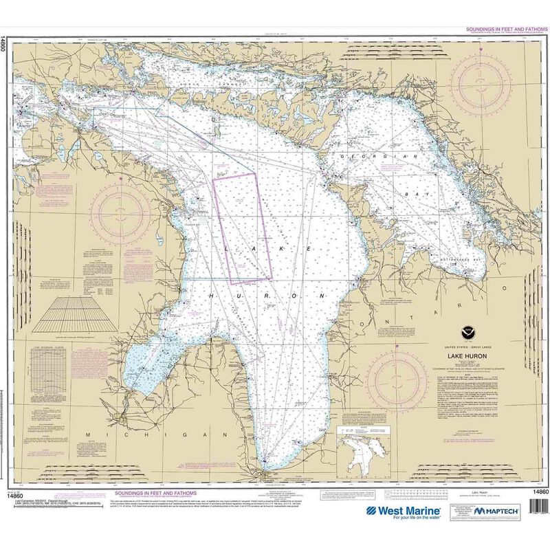 NOAA Maptech® NOAA Recreational Waterproof Chart-Lake Huron, 14860 ...