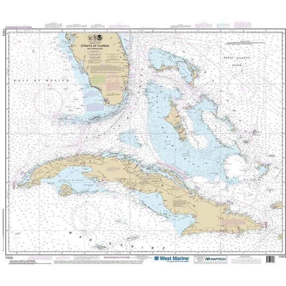 NOAA Maptech® NOAA Recreational Waterproof Chart-Straits of Florida and ...
