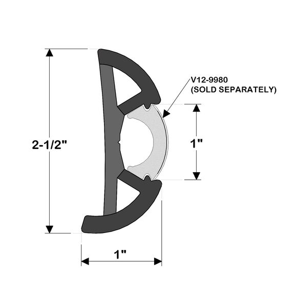 TACO MARINE SuproFlex Large Rub Rail Black, 100'