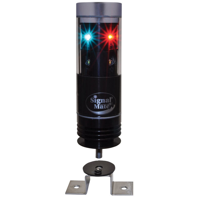 SIGNAL MATE Pedestal Mount Tri-Color LED Navigation Light with Anchor ...