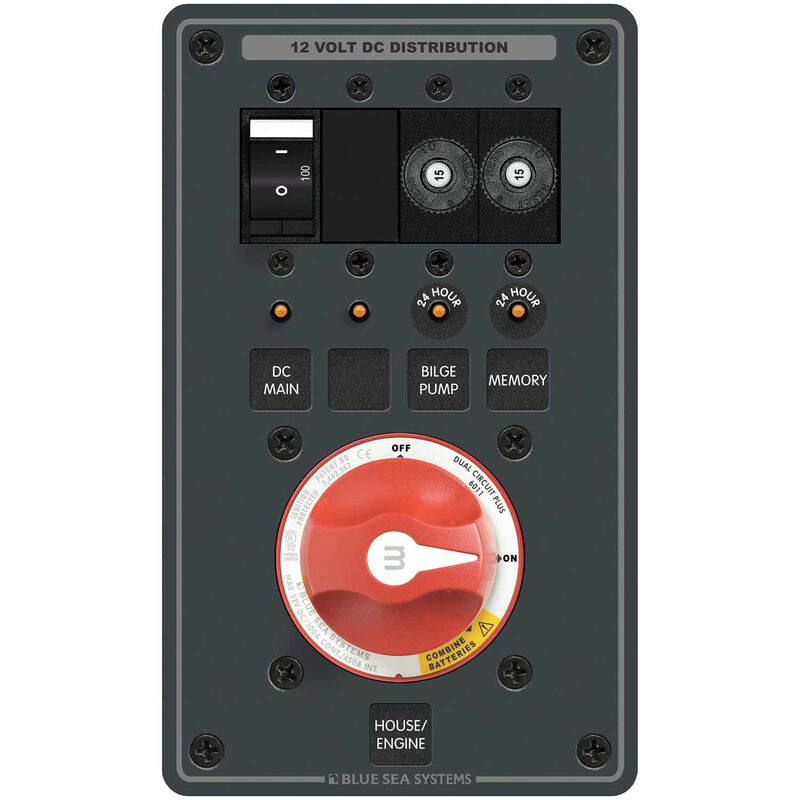BLUE SEA SYSTEMS Dual Battery Bank Management Panel, 4 Position | West ...