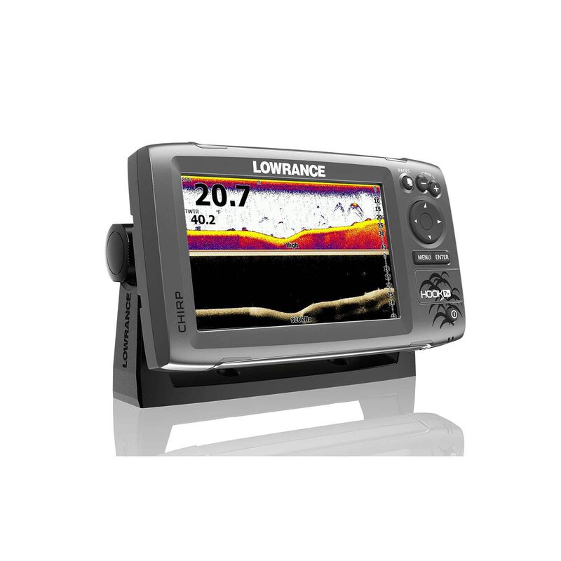 LOWRANCE Hook-7x Fishfinder with Integrated Mid/High CHIRP and DownScan ...