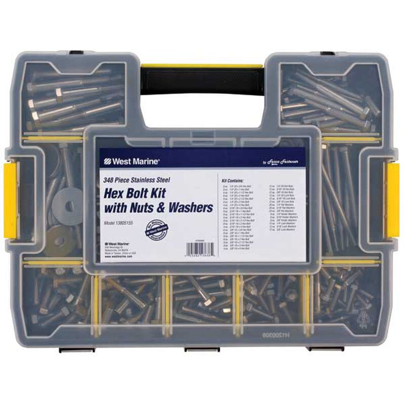 WEST MARINE Stainless Steel Hex Bolt Kit, 348-Pack | West Marine