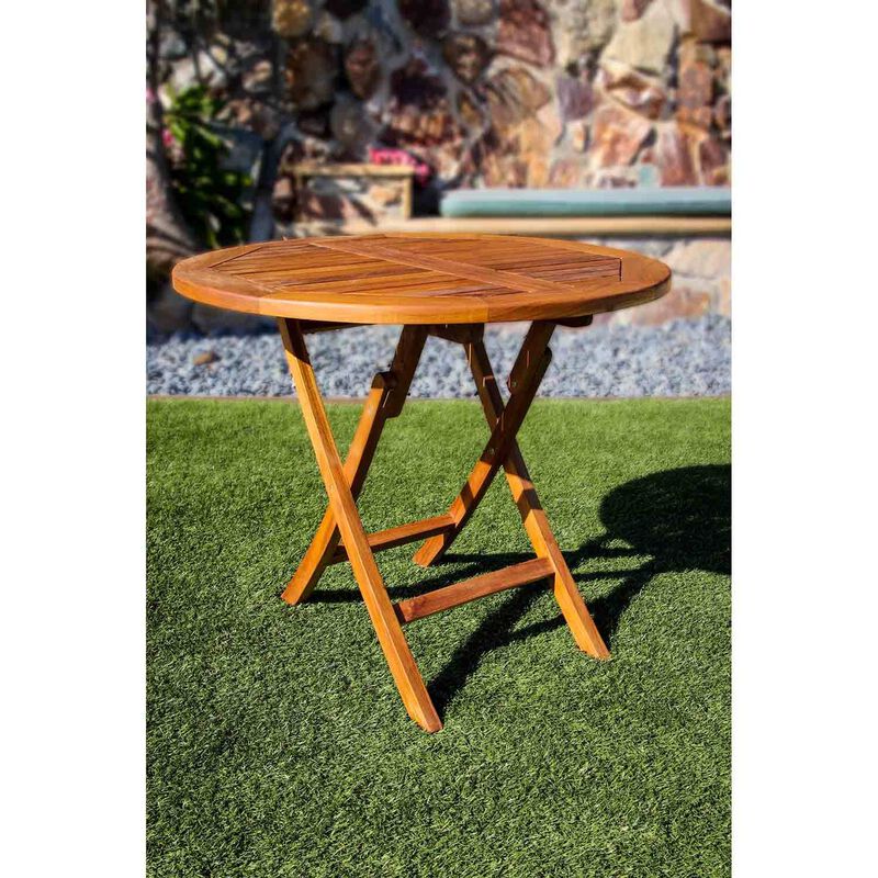 SEATEAK Round 35" Teak Dining Table | West Marine