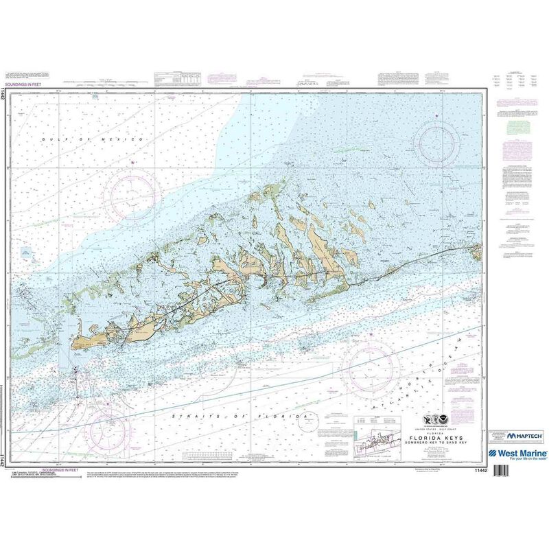 NOAA Maptech® NOAA Recreational Waterproof Chart-Florida Keys Sombrero ...