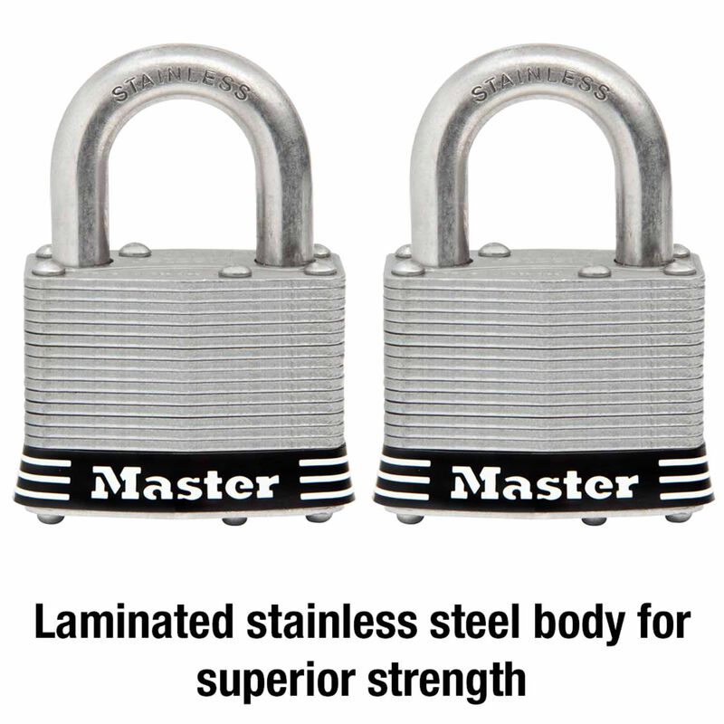 MASTER LOCK 2 Inch (51mm) Wide Laminated Stainless Steel Pin Tumbler ...