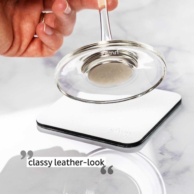 SILWY Metal Nano Gel Pads, Square with Leather Coating, Set of 2, White ...