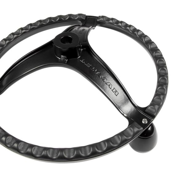 LEWMAR 13 1/2" Black Cast Stainless Steel Steering Wheel