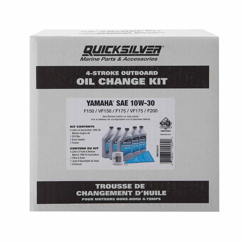 QUICKSILVER 10W-30 Oil Change Kit for 4-stroke Yamaha F150 outboards ...
