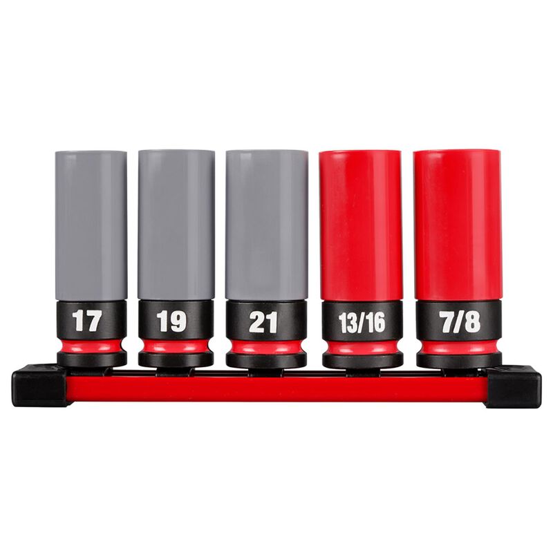 MILWAUKEE SHOCKWAVE 5-Piece Impact Duty™ 1/2 Drive SAE & Metric Lug Nut ...