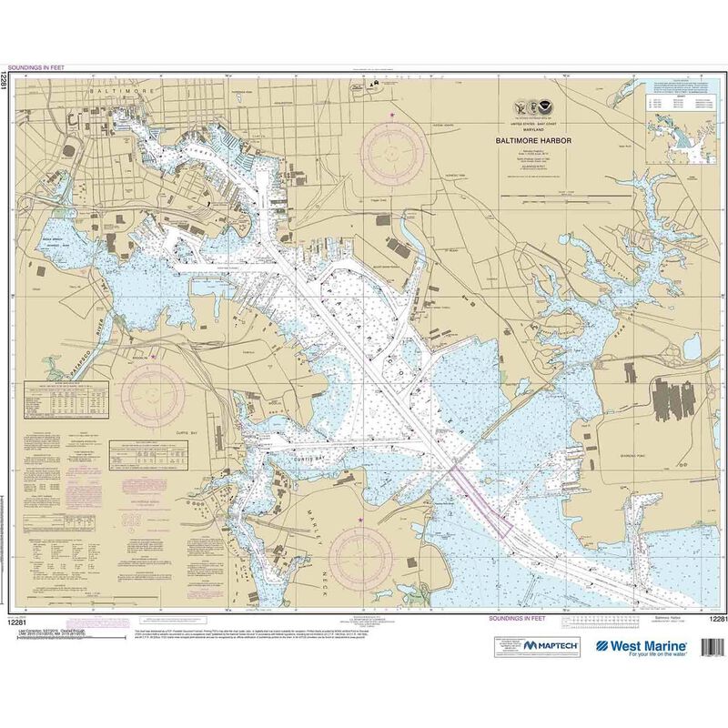 NOAA Maptech® NOAA Recreational Waterproof Chart-Baltimore Harbor ...