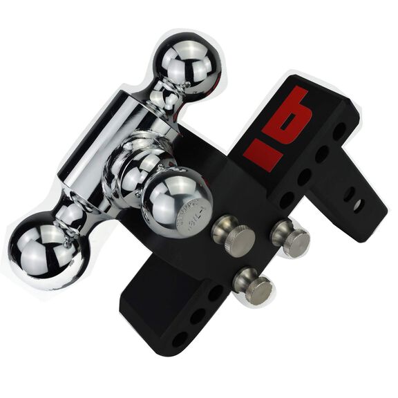 BROK Adjustable Rotating Tri-Ball Receiver, 5" Drop