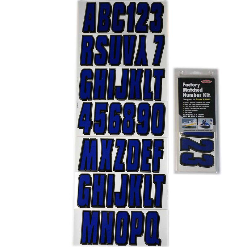HARDLINE PRODUCTS 3" Block Letter Kit, Blue/Black | West Marine