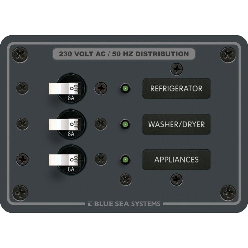 BLUE SEA SYSTEMS 3-Position AC Panel, European | West Marine
