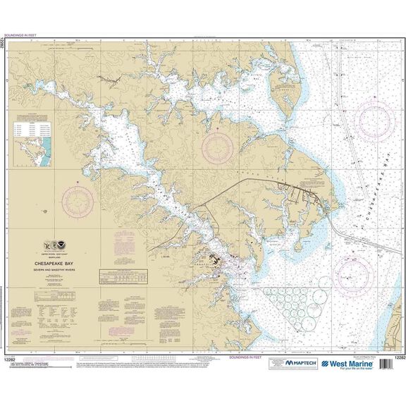 NOAA Maptech® NOAA Recreational Waterproof Chart-Chesapeake Bay Severn ...