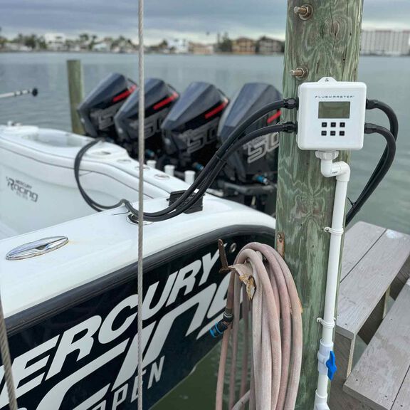 SEAMULE Flushmaster Automated Outboard Engine Flushing System, 4-Outlet ...