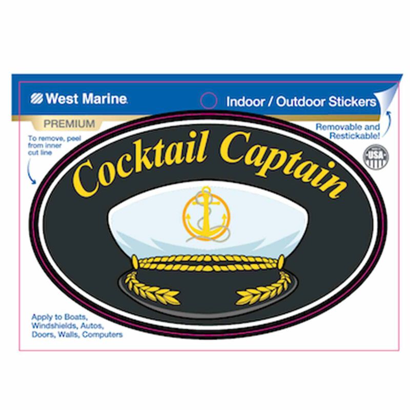WEST MARINE Cocktail Captain Hat Vinyl Decal | West Marine