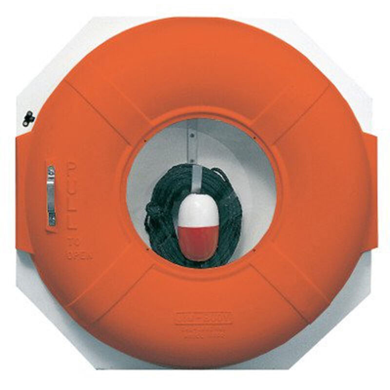 JIM BUOY Life Ring Safety Station with 60' Throw Line | West Marine