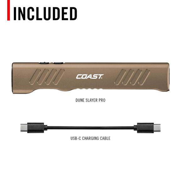 COAST Slayer Pro Rechargeable 1150 Lumen Flashlight, Dune