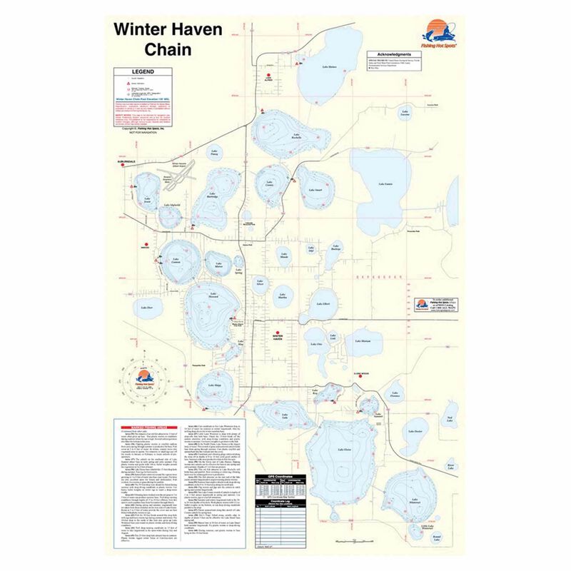 FISHING HOT SPOTS Winter Haven Chain Fishing Map | West Marine