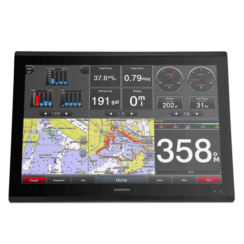 GARMIN GPSMAP® 8624 Multifunction Display with BlueChart g3 Charts ...