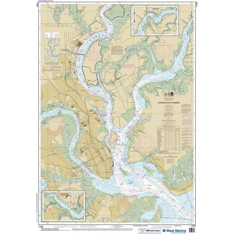 NOAA Maptech® NOAA Recreational Waterproof Chart-Charleston Harbor ...