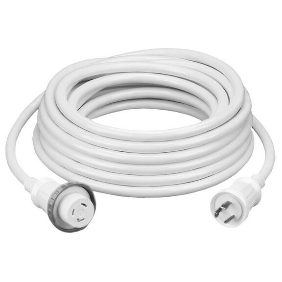 HUBBELL Hubbell Marine Cable, 30A 125V, 25ft, White