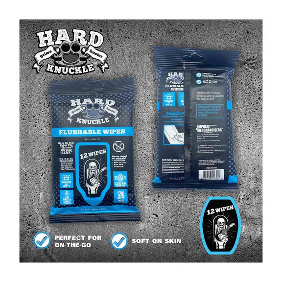IMPULSE MERCHANDISERS Hard Knuckle Flushable Wipes