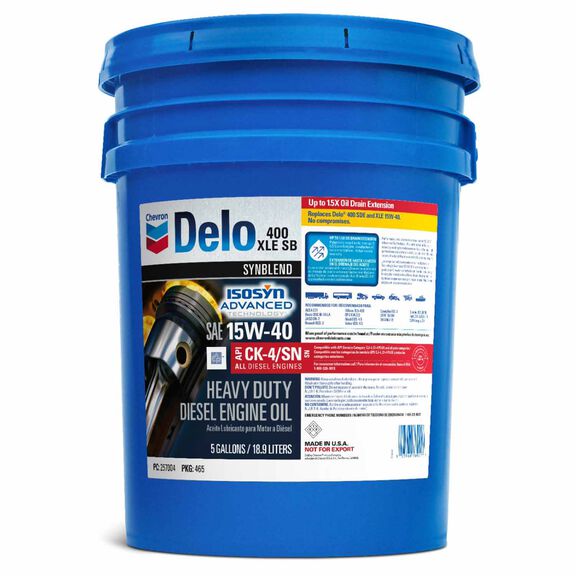 CHEVRON Chevron Delo 400 XLE SB 15w40 Heavy Duty, 5 Gallons
