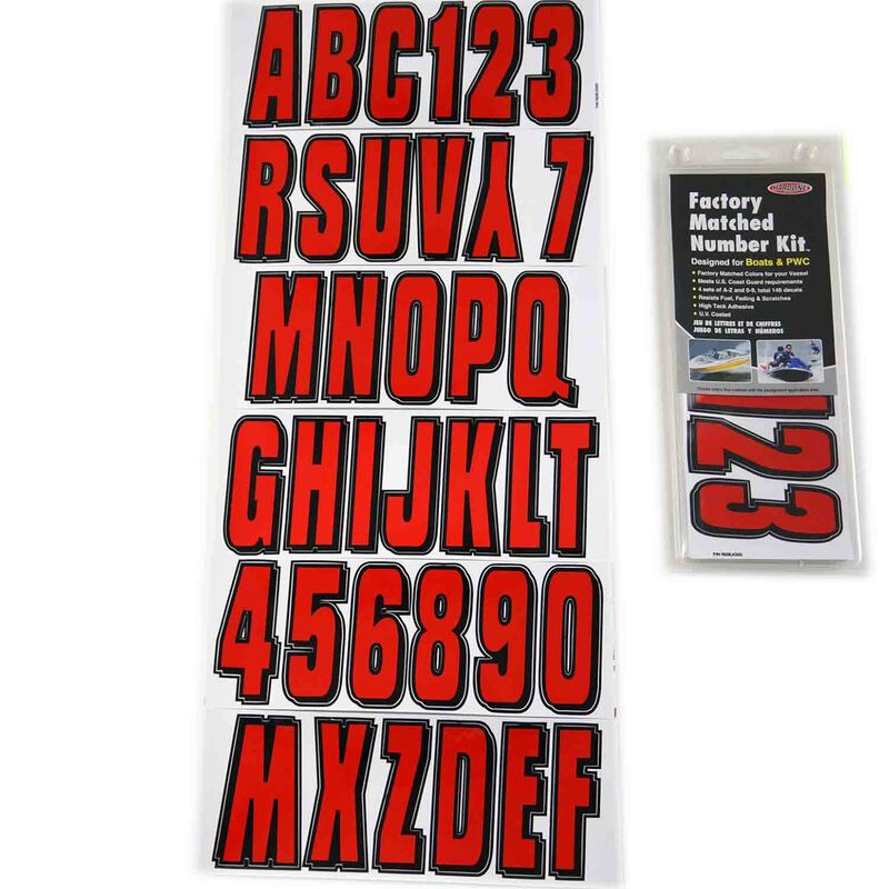HARDLINE PRODUCTS 3" Block Letter Kit, Red/Black | West Marine