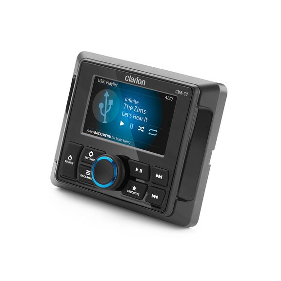 Clarion CMR‑30 Marine Wired Remote – 3″ Color LCD, IP67