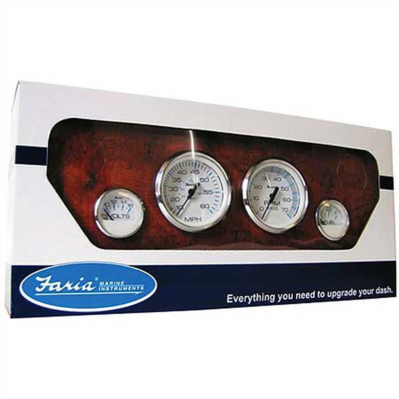 FARIA INSTRUMENTS 4 Gauge Outboard Boxed Set, Chesapeake White ...