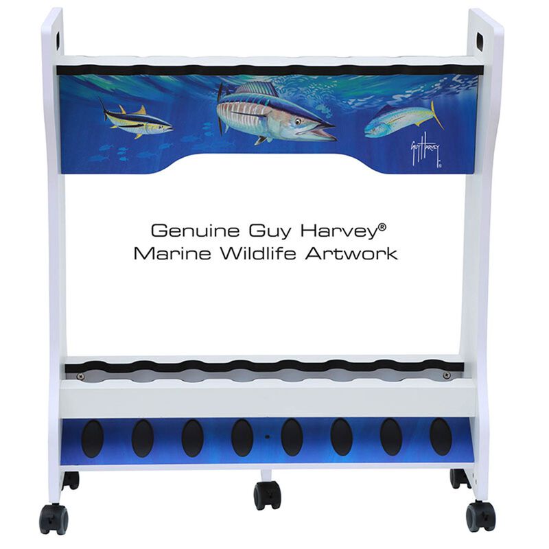 RUSH CREEK CREATIONS Guy Harvey 16 Rod Rolling Rack | West Marine