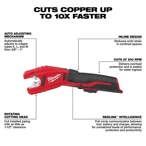 MILWAUKEE M12™ Cordless Lithium-Ion Copper Tubing Cutter Kit