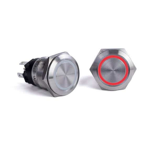 SIERRA Push Button Switch, Red Halo