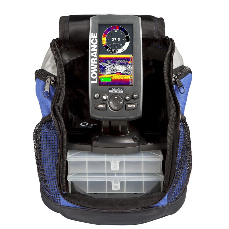 LOWRANCE Elite-4x CHIRP IceMachine Fishfinder, with 83/200 Transducer ...