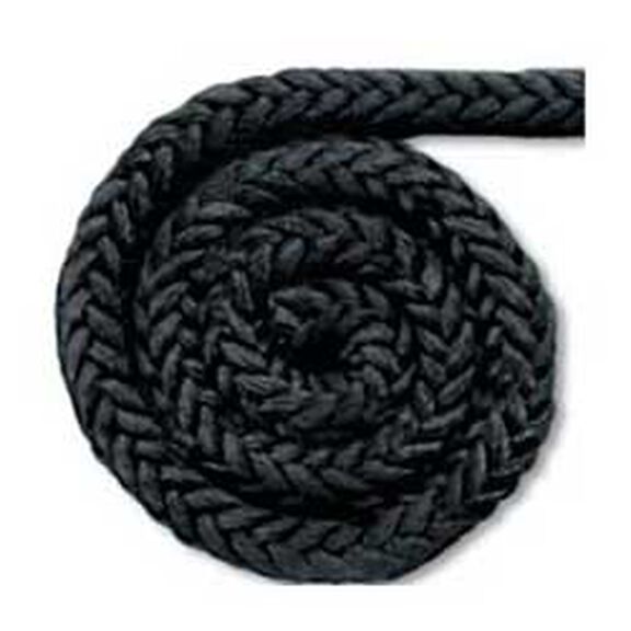 NEW ENGLAND ROPES 3/4" x 60' Prespliced Mega Braid Dock Line, Black