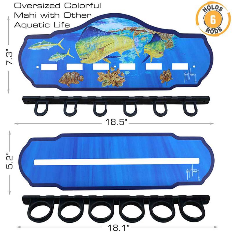 RUSH CREEK CREATIONS Guy Harvey Mahi Mahi 6 Rod Wall Rack | West Marine