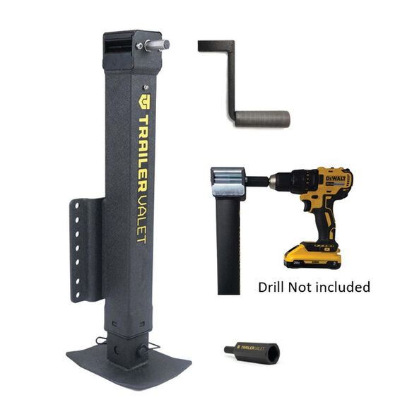 TRAILER VALET JX 7K Side Mount Drill-Powered Trailer Jack