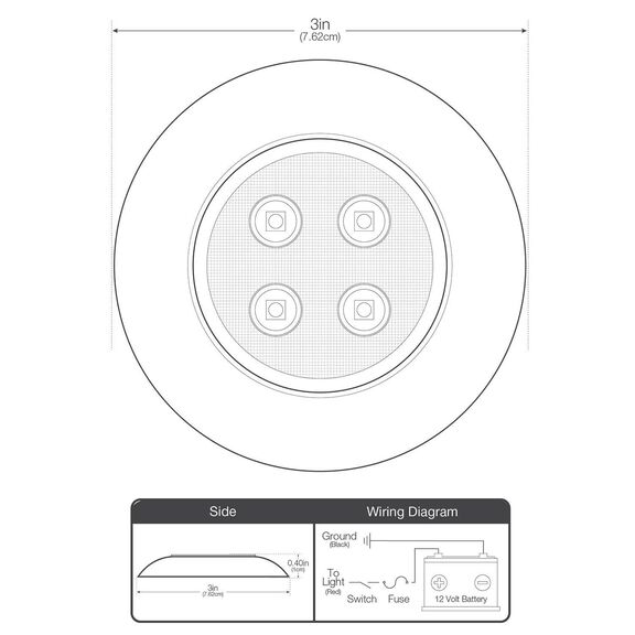 SEAVOLT Stainless Steel Surface-Mount 3" LED Light, Blue