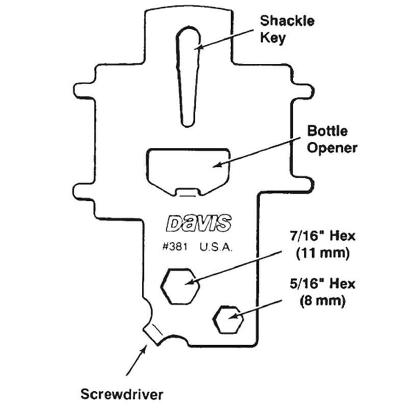 DAVIS INSTRUMENTS Universal Deck Plate Key | West Marine